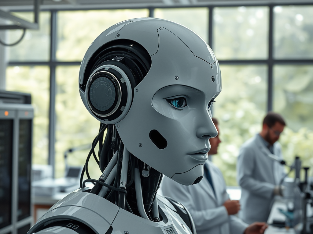 self-learning-quantum-artificial-intelligence-humanoid-robot-scientist-in-laboratory | Edgar ...